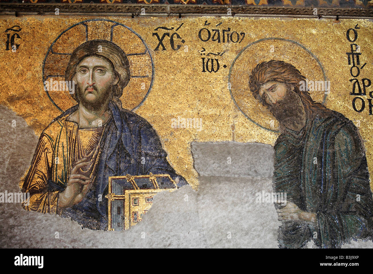 The Deësis mosaic with Christ as ruler, Hagia Sophia, Istanbul, Turkey ...