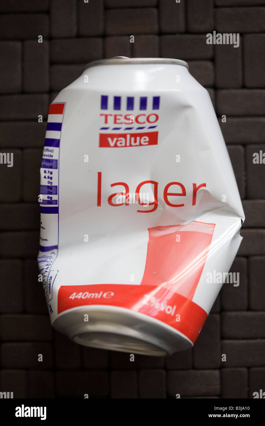 Can of Tesco Value Lager Stock Photo - Alamy