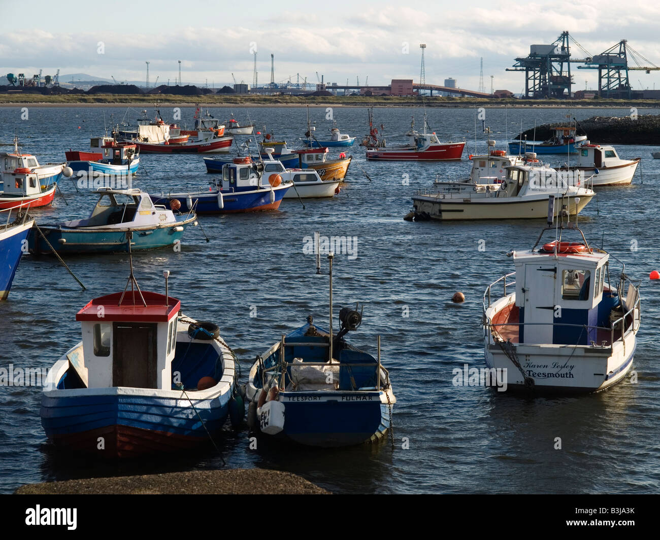 Fishing boats in Paddys Hole Harbour Teesmouth Redcar Cleveland UK ...