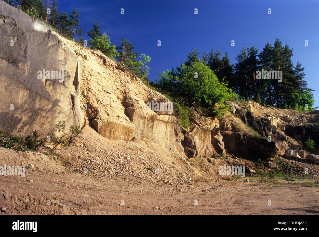 quarry sandstone limestone precipice Stock Photo - Alamy