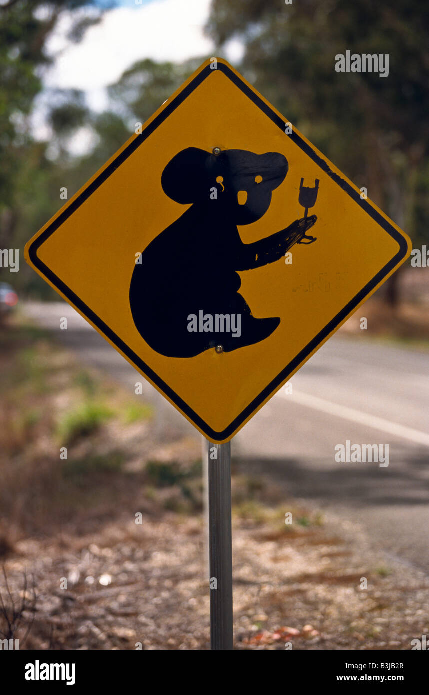 Animal crossing road sign, Australia Stock Photo - Alamy