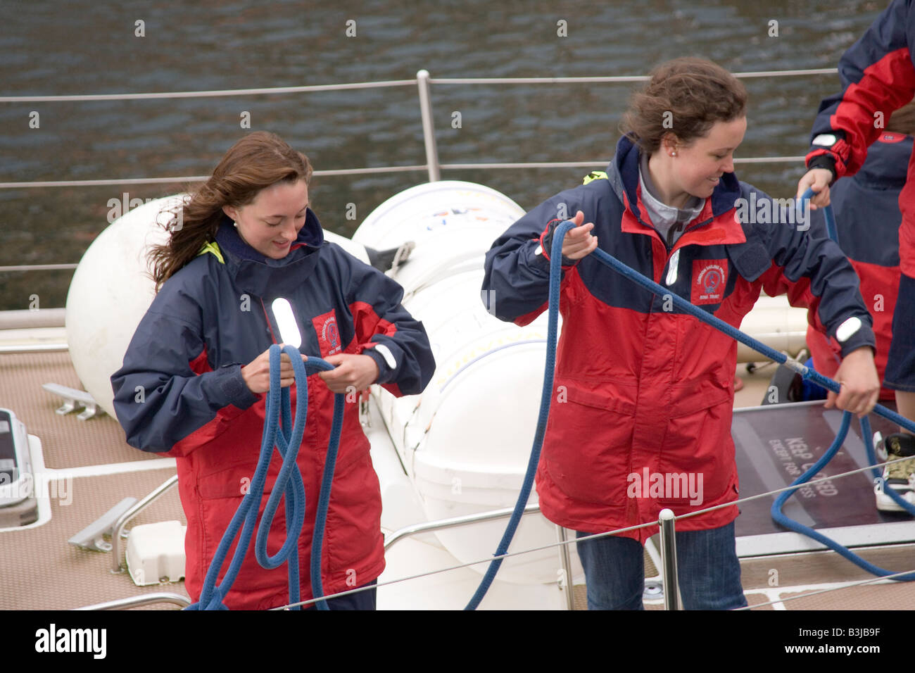 The Rona II sailing ship and young sailors at the Tall Ships race in ...