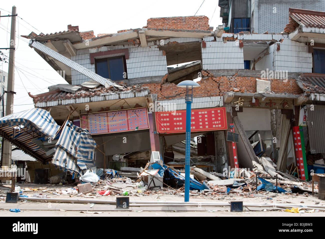 A building partially destroyed by the massive earthquake of May 12 2008 ...