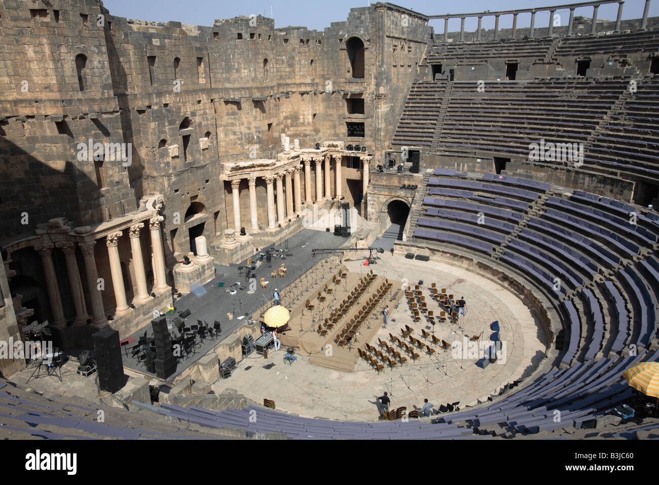 The ancient roman theater of Bosra, Syria Stock Photo - Alamy