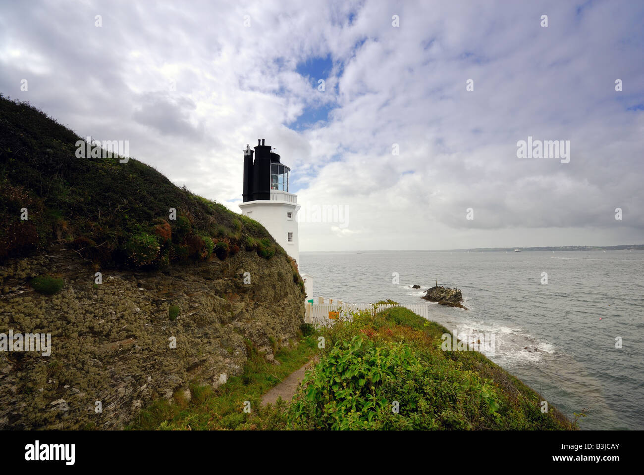 Lighthouse at St.Anthony's Head Cornwall Stock Photo - Alamy