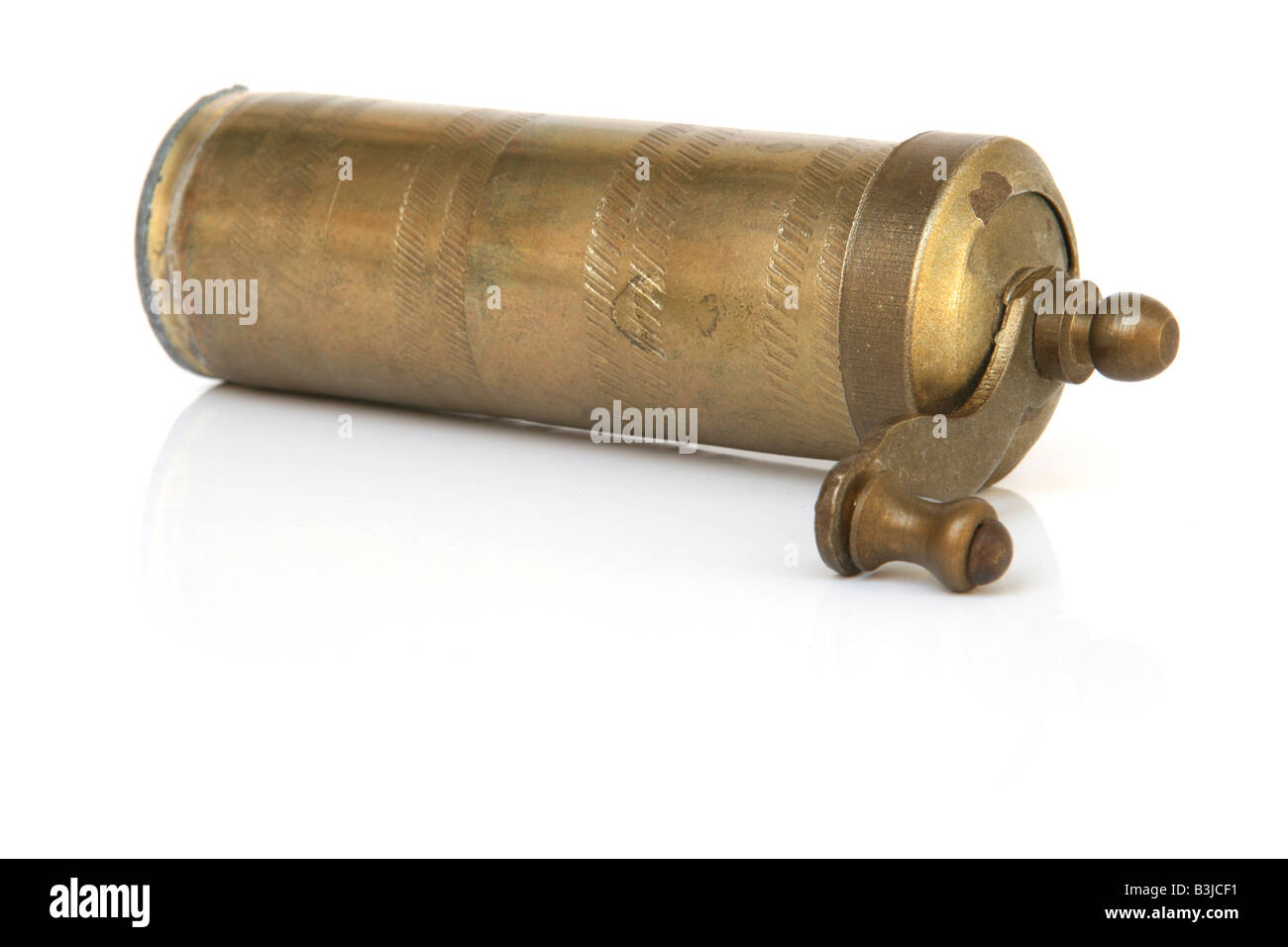 antigue kitchen hand mill isolated on white background Stock Photo - Alamy