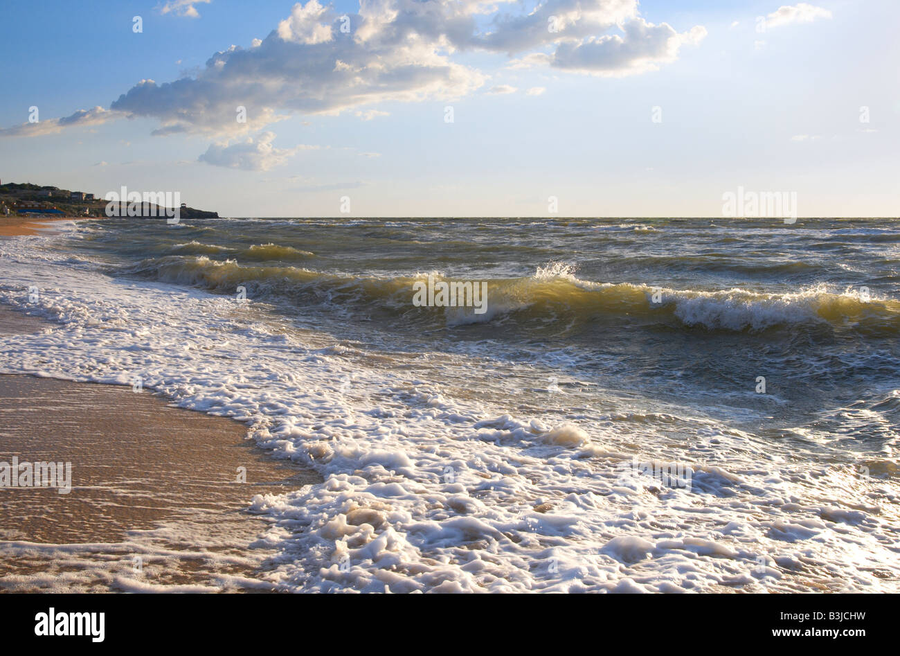 Sea surf wave break on coastline Stock Photo - Alamy