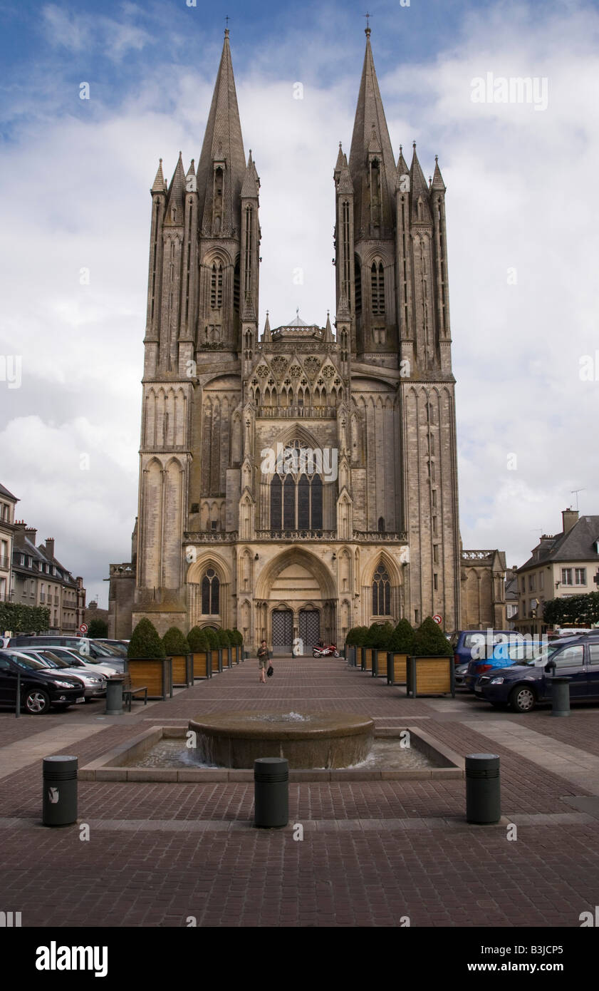 Coutances cathedral normandy france exterior hi-res stock photography ...