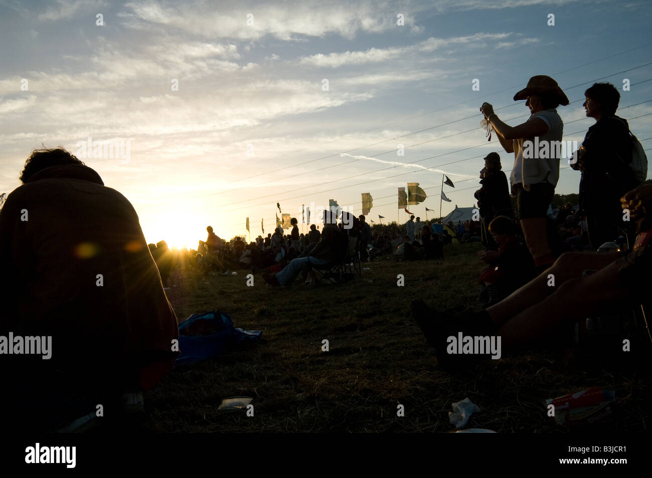 Sunset at the Pyramid stage, Glastonbury festival 2008 Stock Photo - Alamy