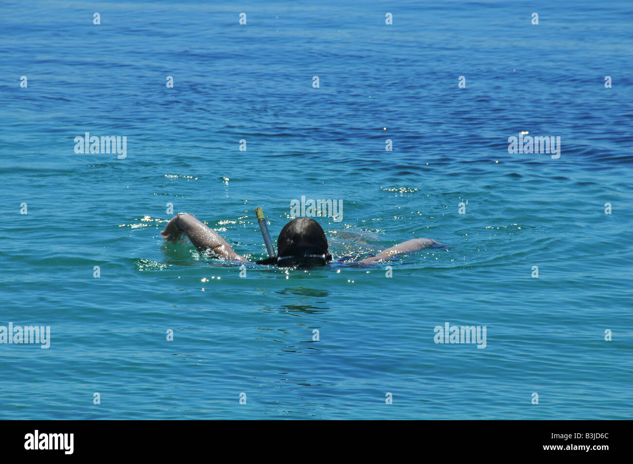 a teen boy swimming anf fishing with mask and tuba Stock Photo - Alamy
