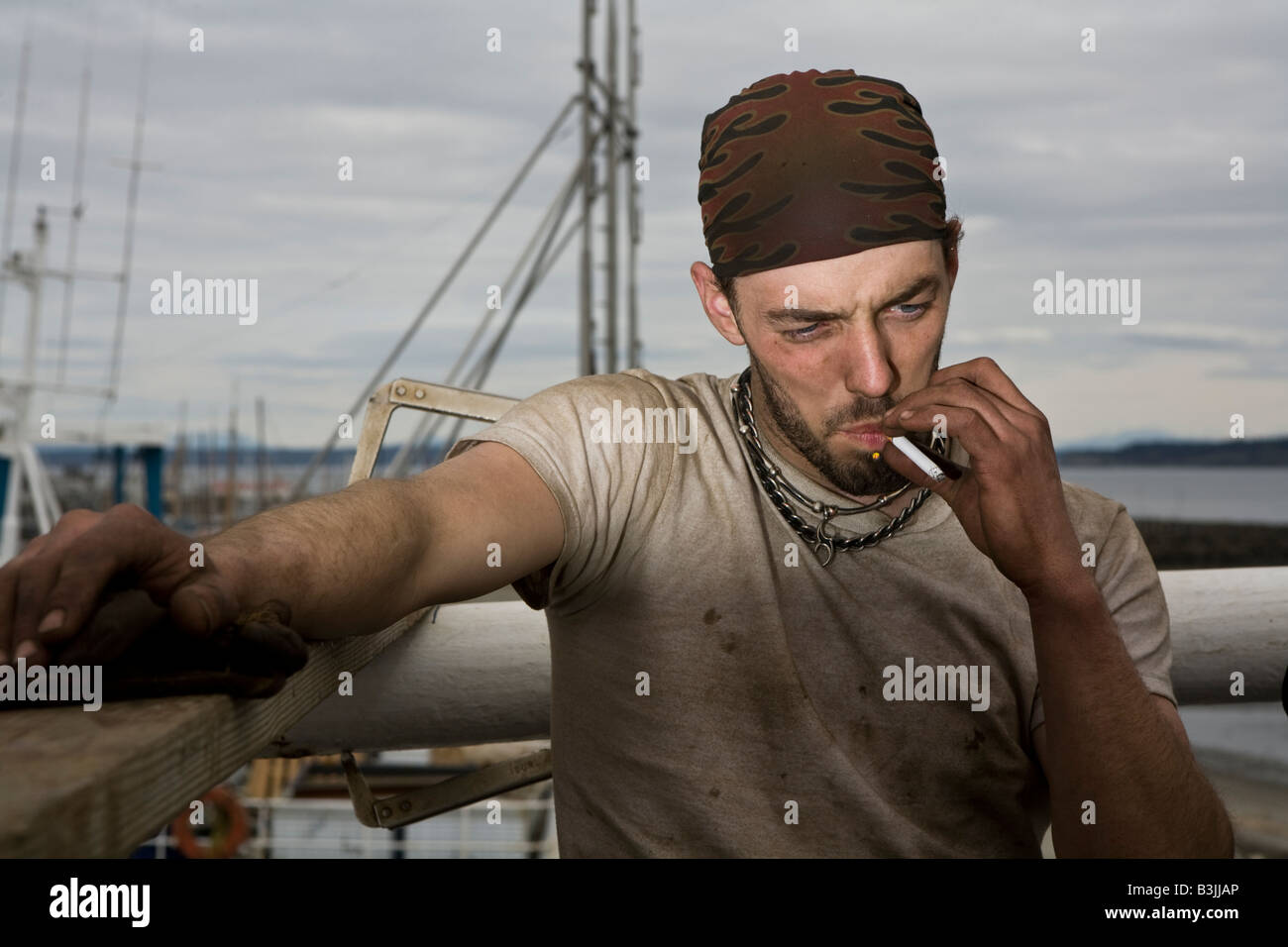 Eric Howe a welder at the shipyard in Port Townsend takes a moment to ...