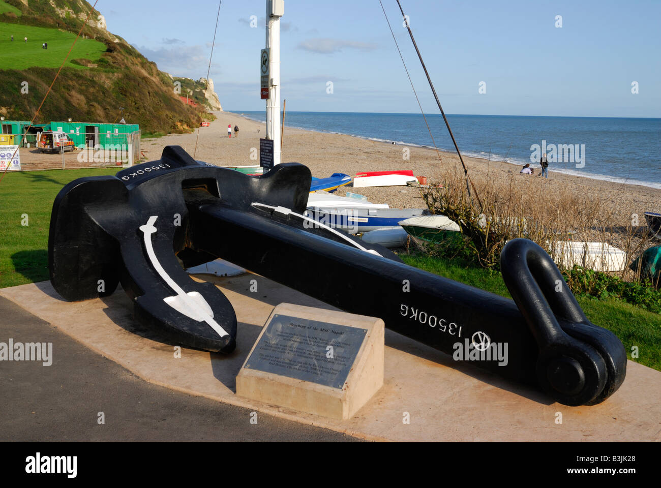 The anchor of the beached cargo ship MSC Napoli by the beach at ...