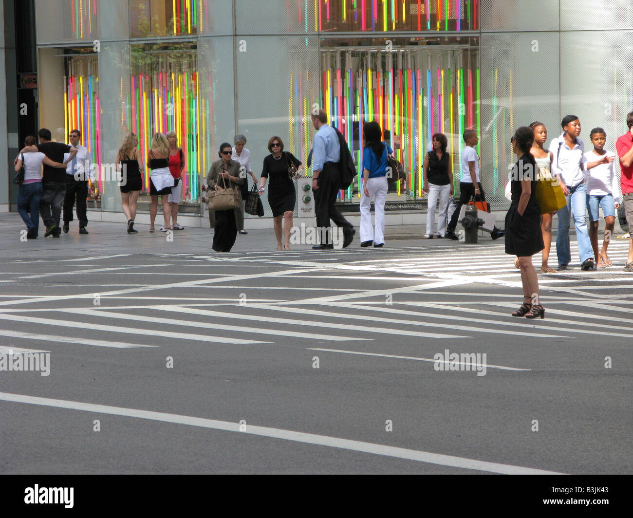 city people street walk colourful Stock Photo - Alamy