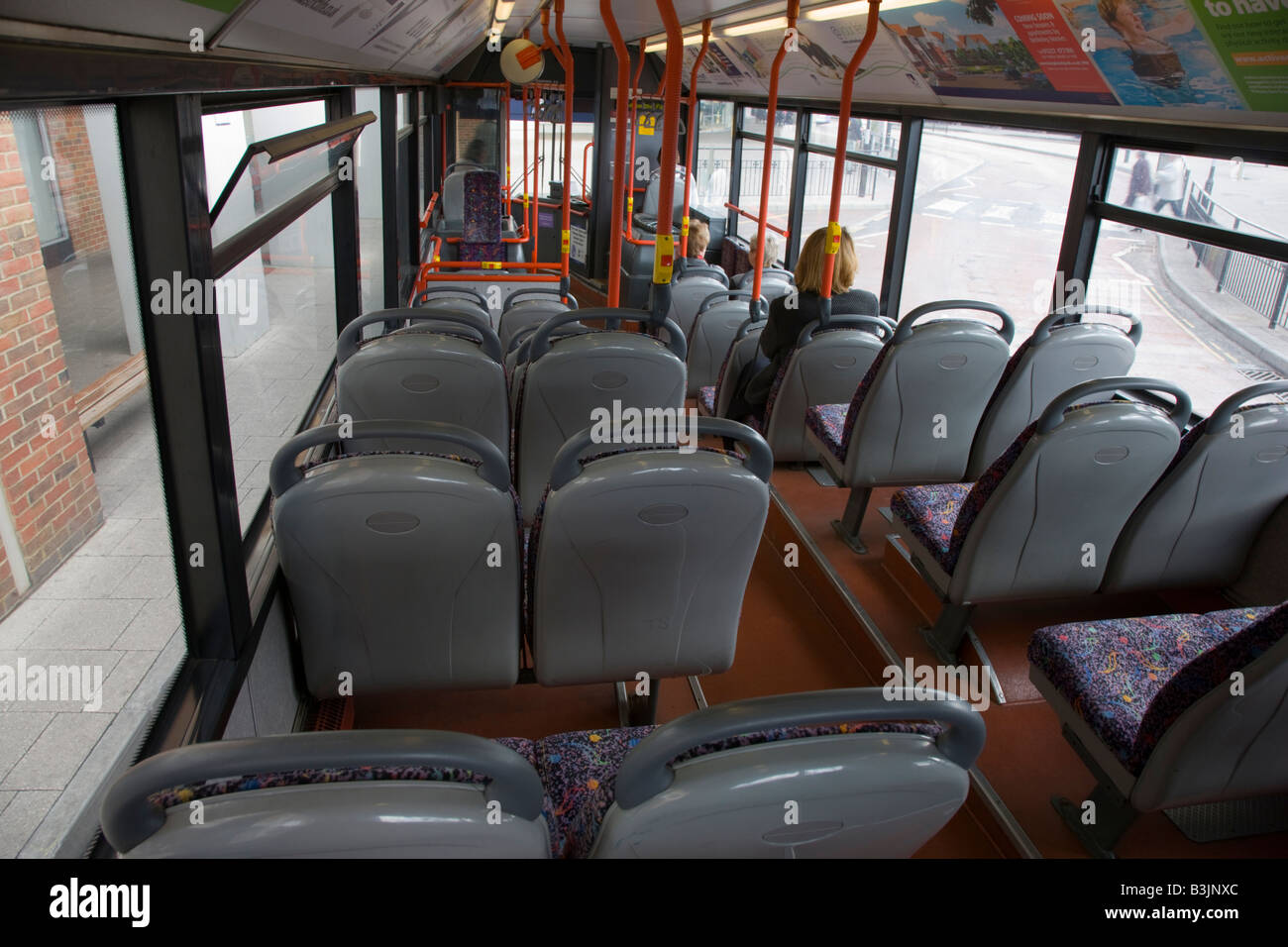 Passengers and seats on a park and ride bus Stock Photo - Alamy