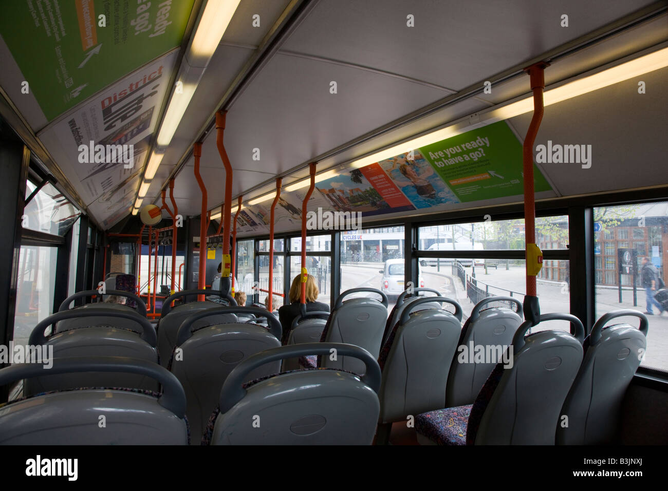 Passengers and seats on a park and ride bus Stock Photo - Alamy