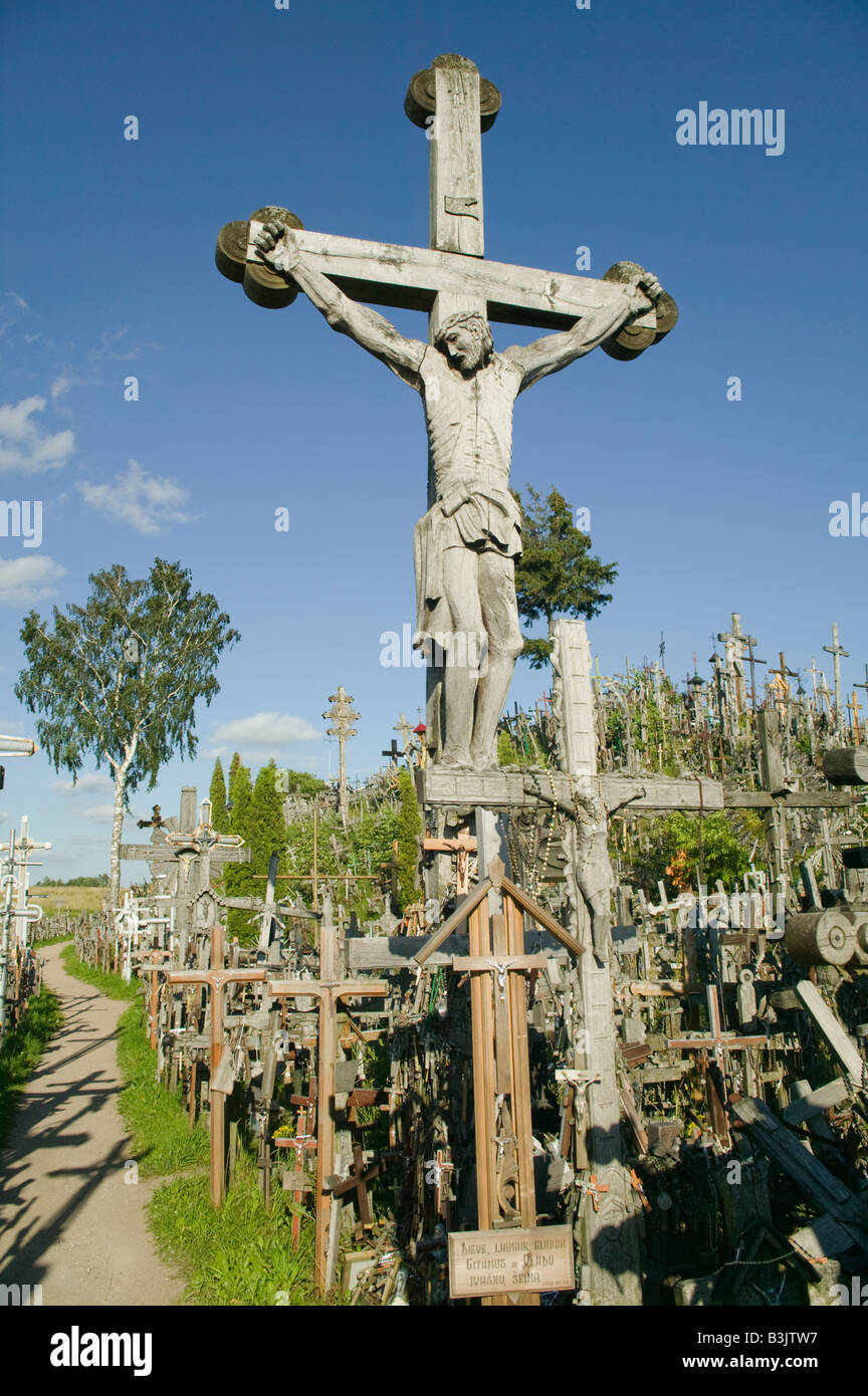 A mass of crosses on the Hill of Crosses near Siauliai Lithuania Stock ...