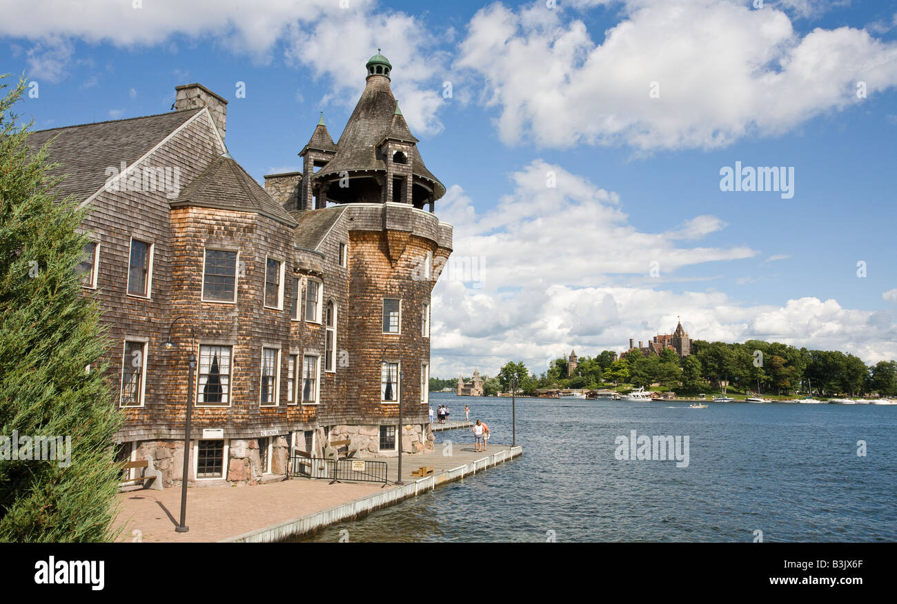 Yacht House horizontal: The huge Boldt Castle Yacht and Boat House with ...