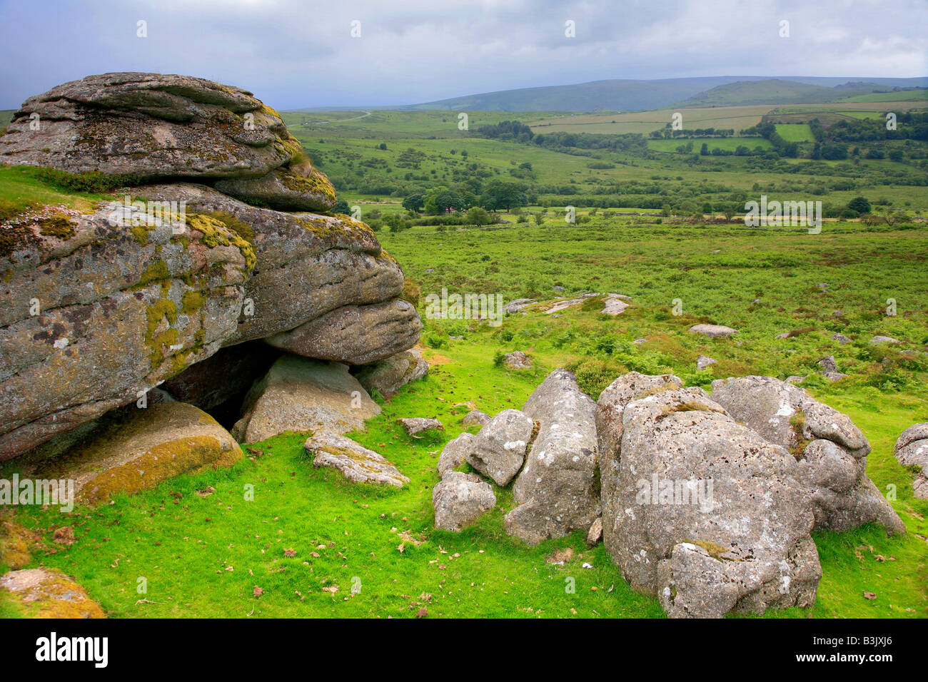 Bonehill Down Rocks Dartmoor National Park Devon County England Britain ...