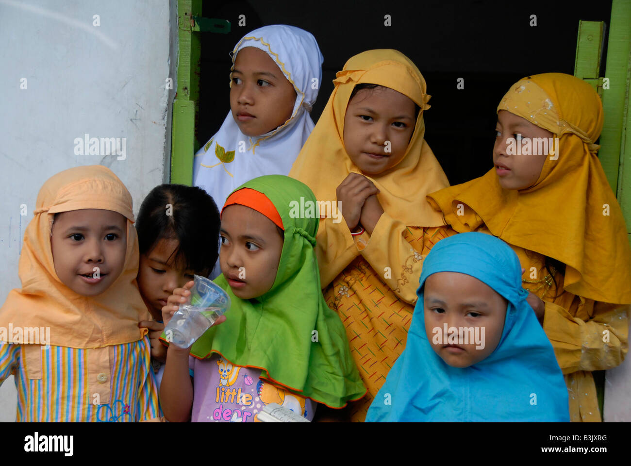 happy muslim children at the charity sponsored islamic school in slum ...