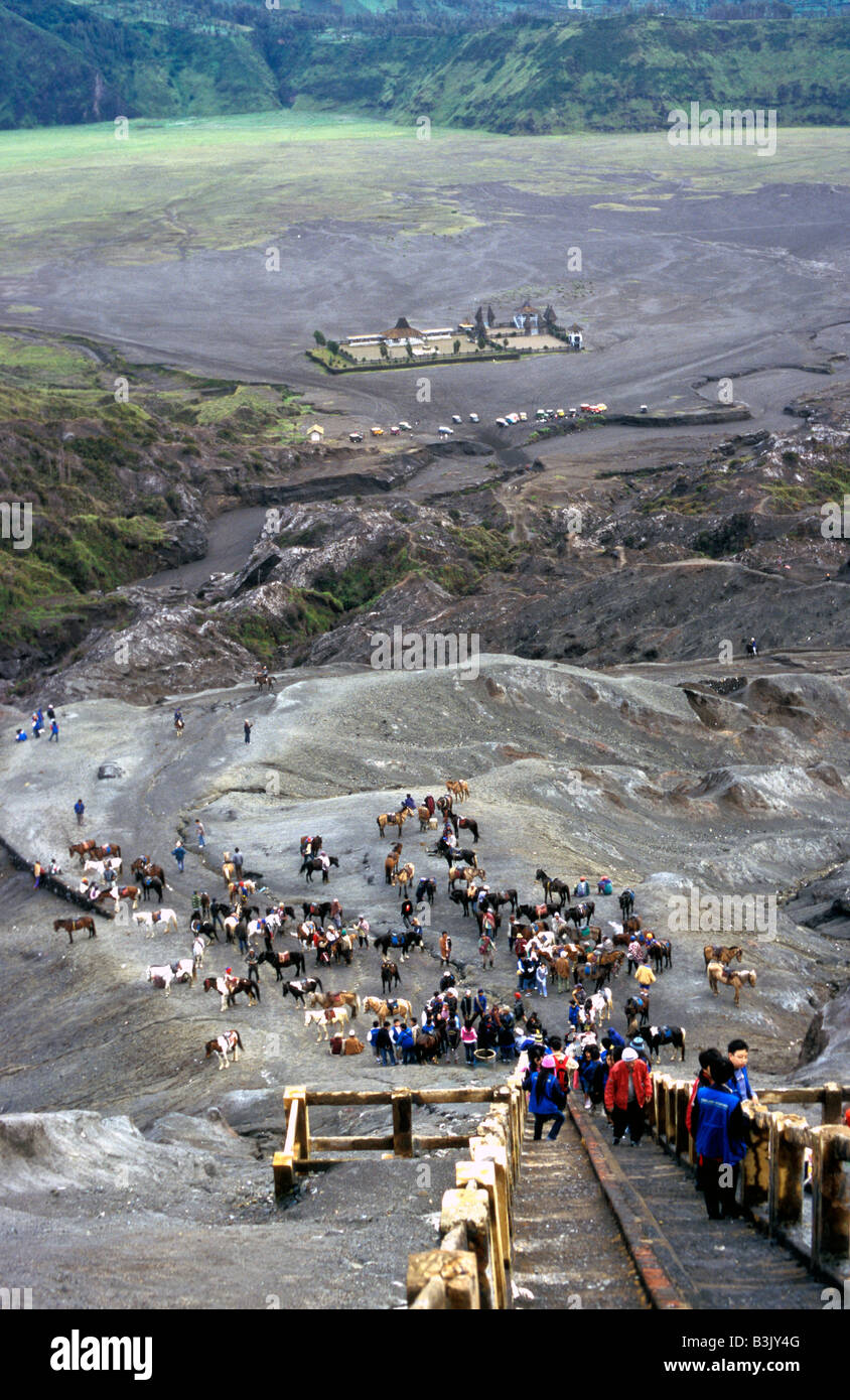 climbing volcano crater near mount bromo java indonesia Stock Photo - Alamy