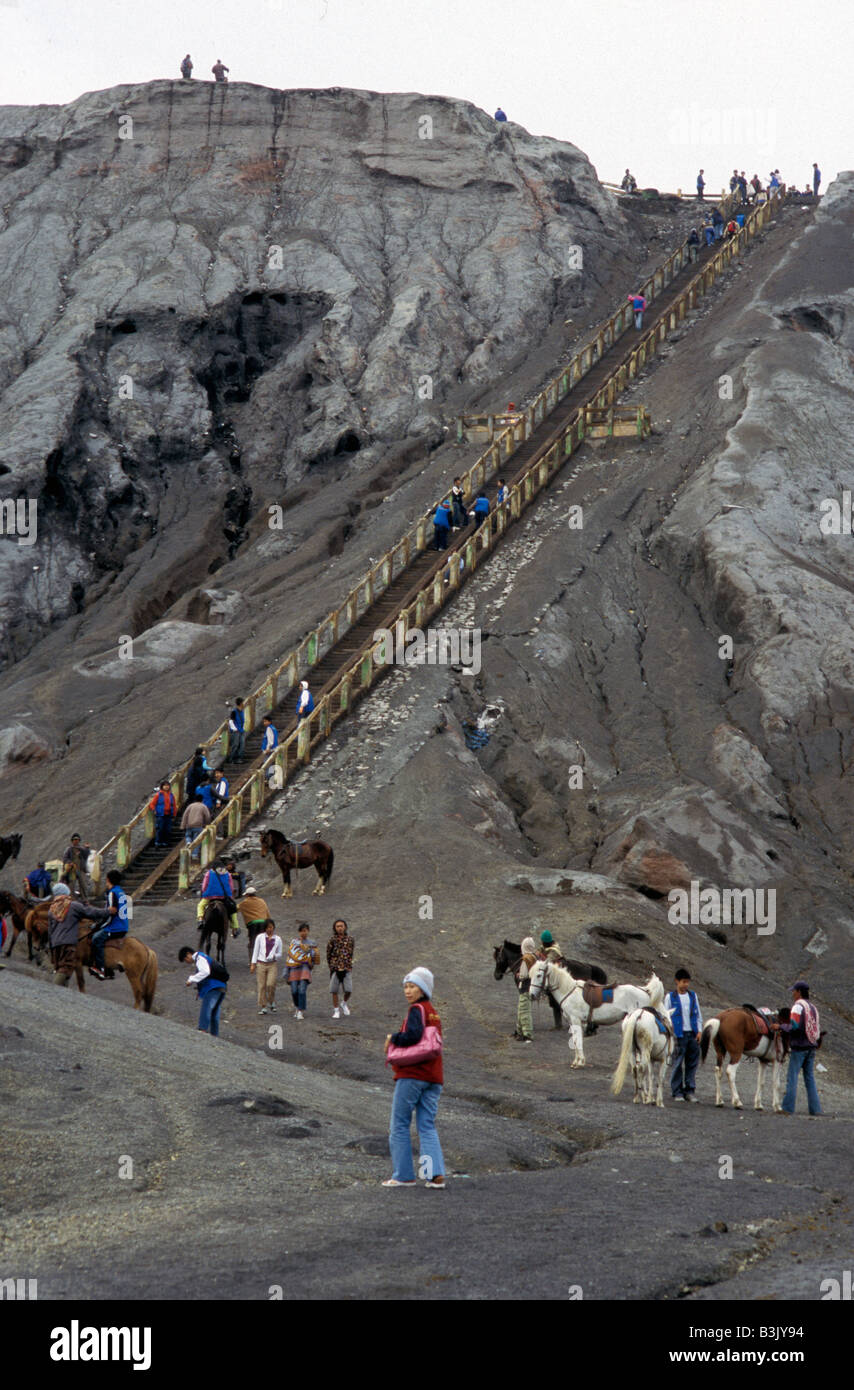 climbing volcano crater near mount bromo java indonesia Stock Photo - Alamy