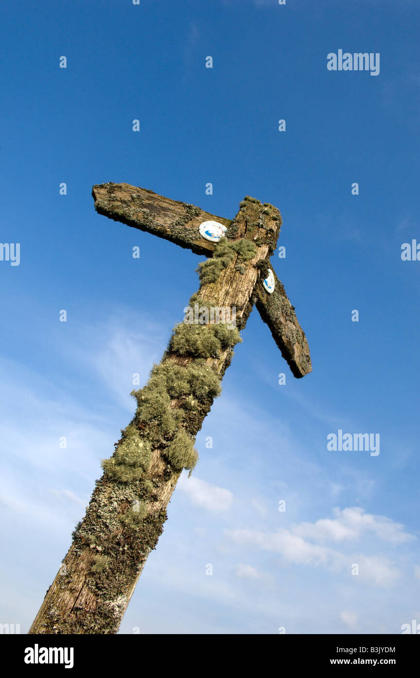 Signpost Wye Valley Walk Powys Wales Great Britain Europe Stock Photo ...