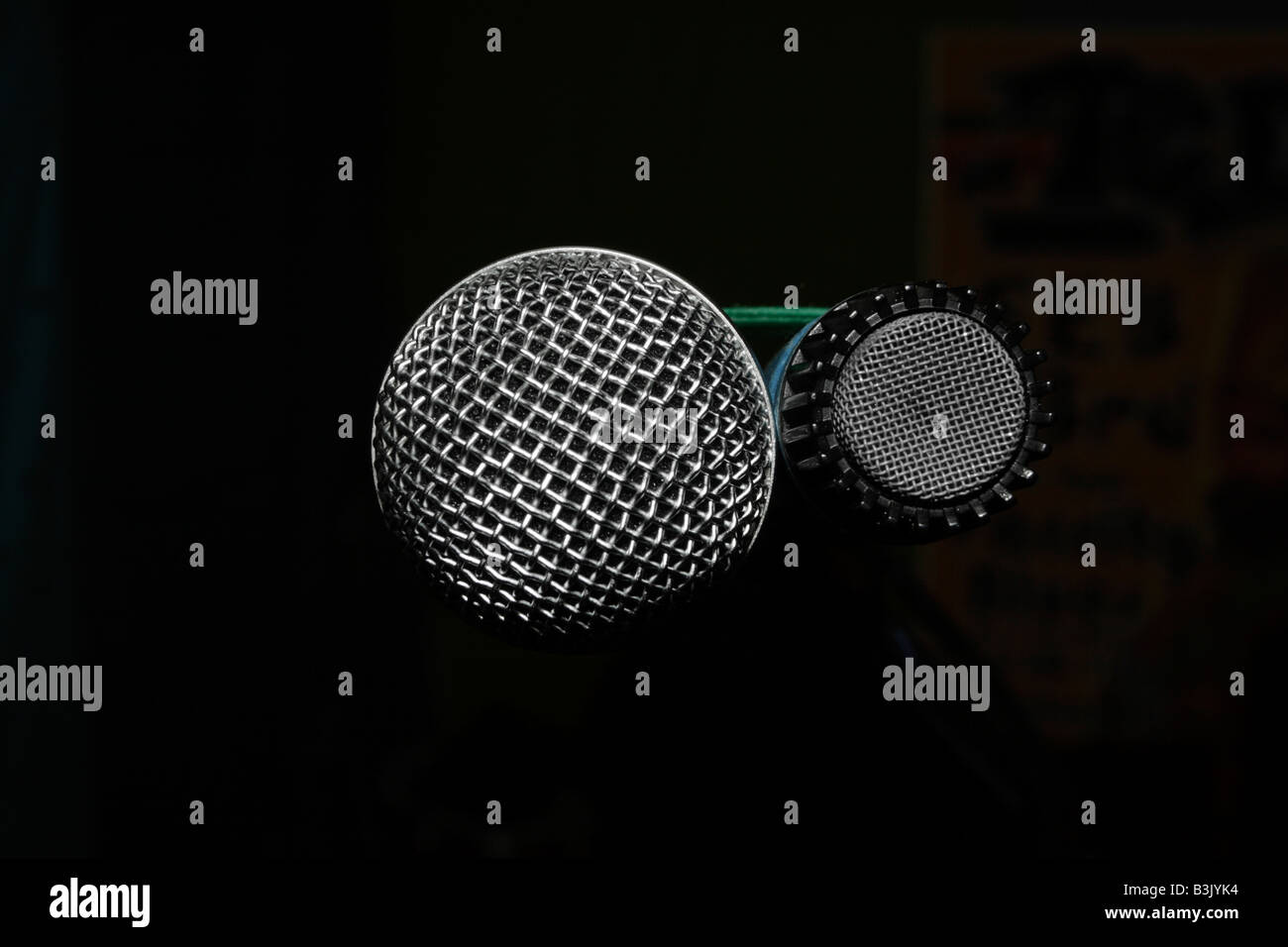 Two microphones side by side, front Stock Photo - Alamy