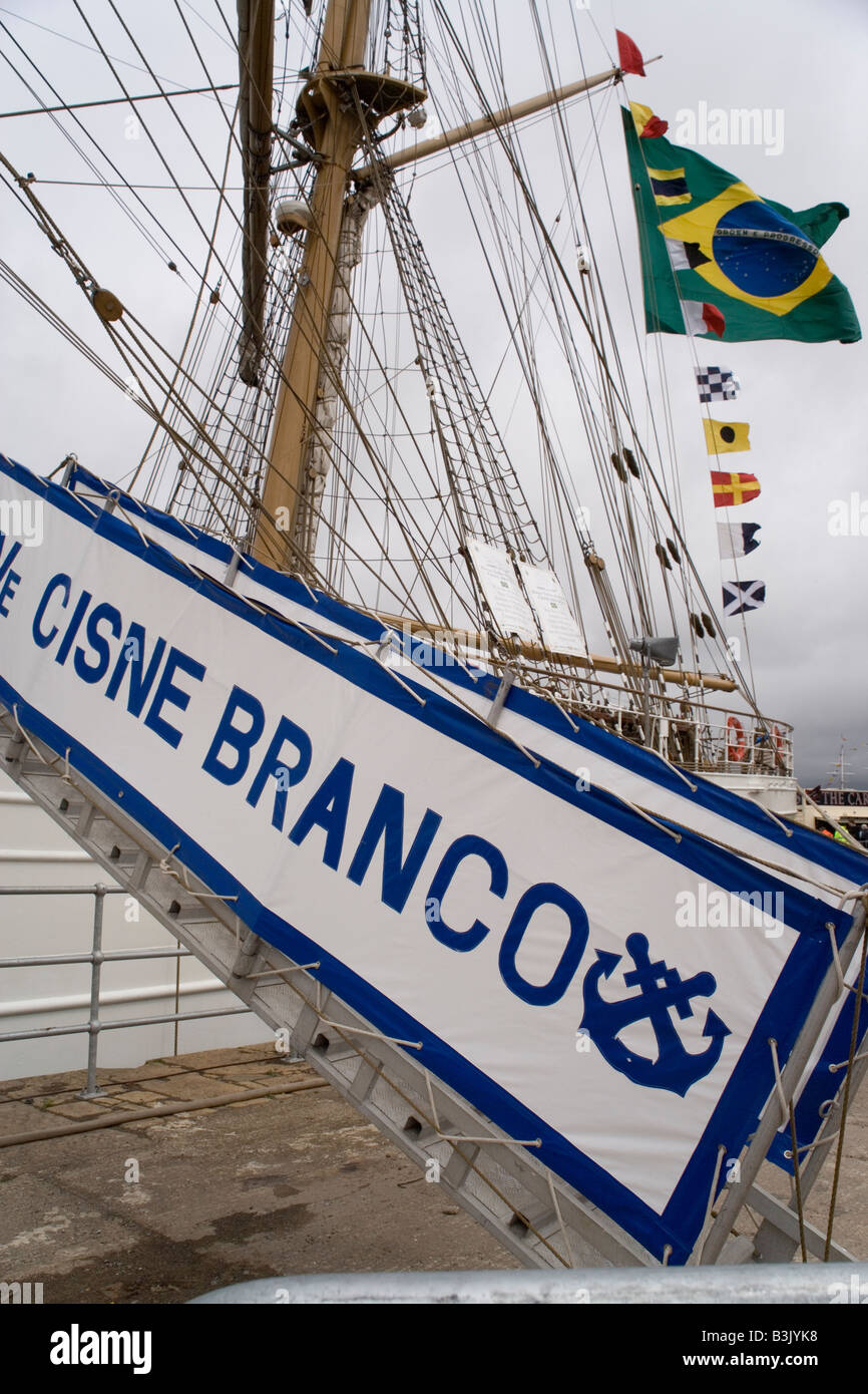 The Brazilian sailing ship the Cisne Branco at the Tall Ships race in ...