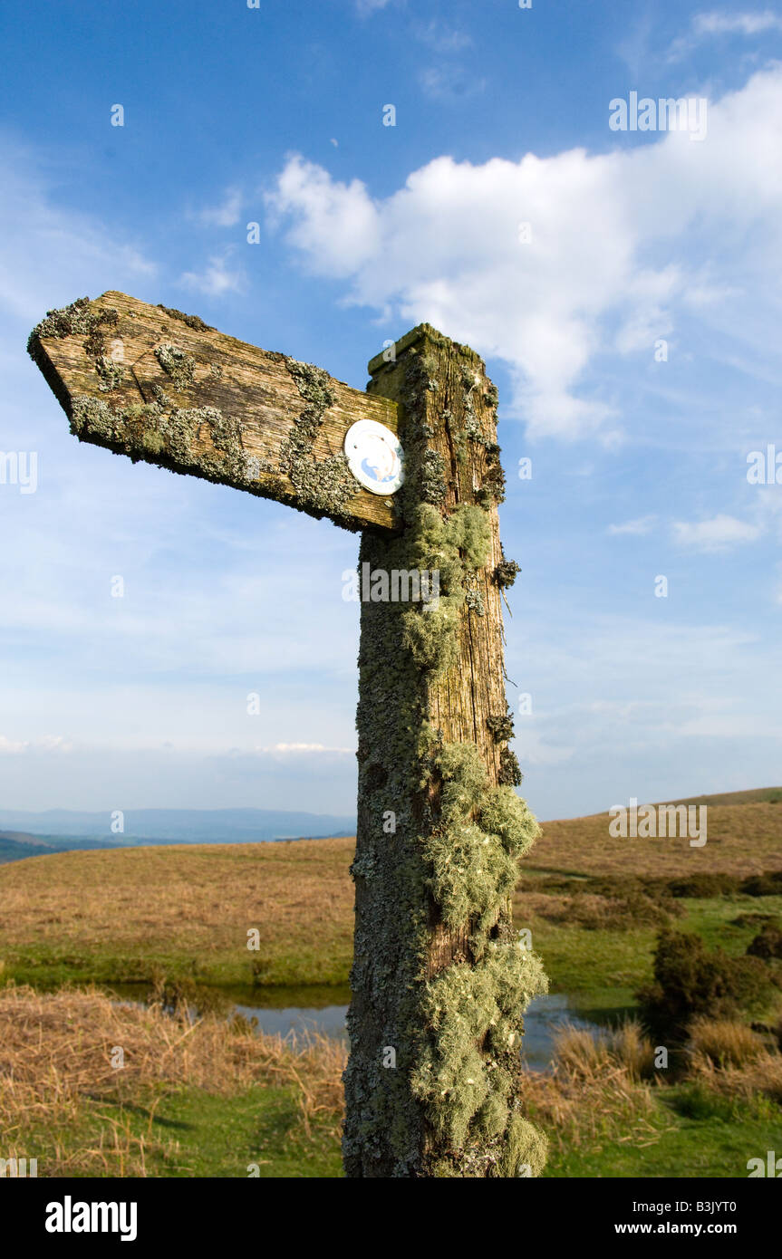 Signpost Wye Valley Walk Powys Wales Great Britain Europe Stock Photo ...