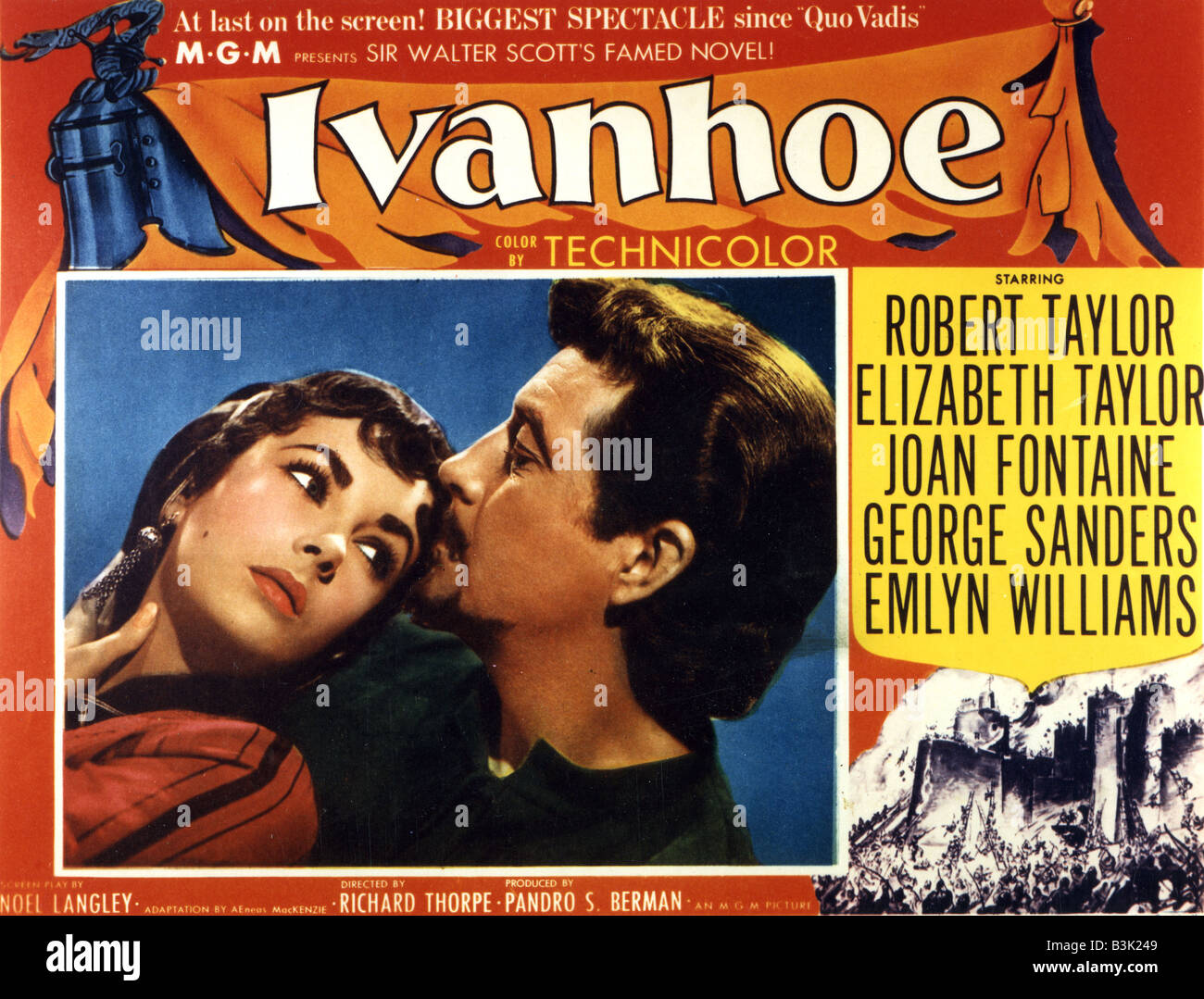 IVANHOE 1952 MGM film with Elizabeth Taylor and Robert Taylor Stock ...