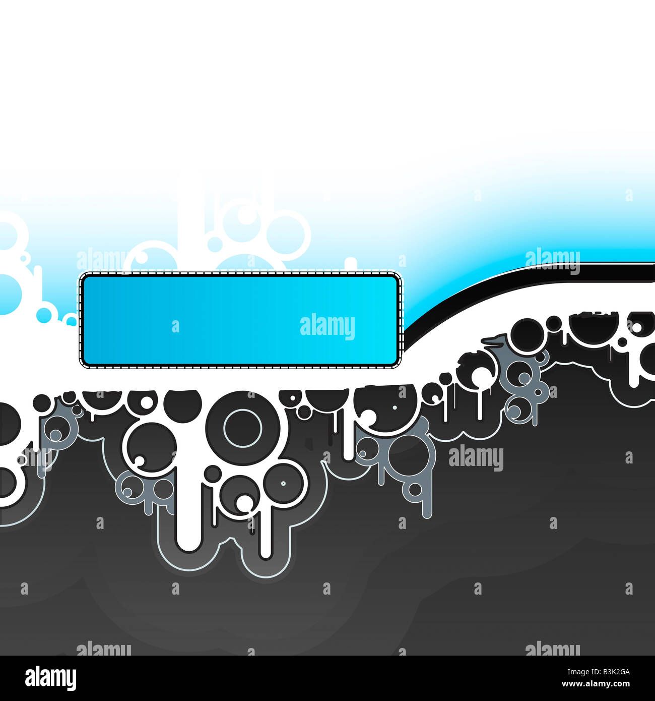 Vector illustration in retro style with funky circles drops and blue ...