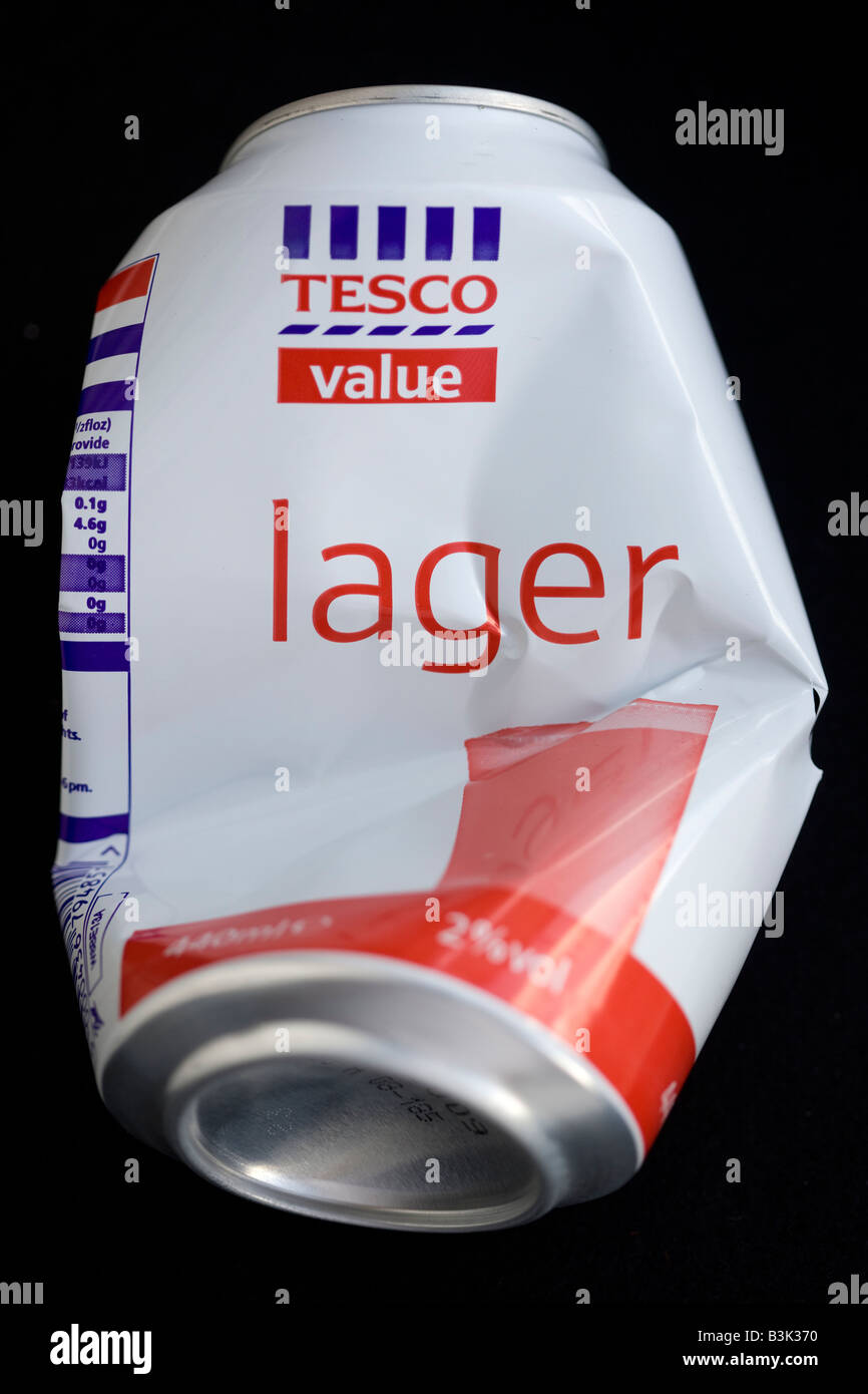 Can of Tesco Value Lager Stock Photo - Alamy