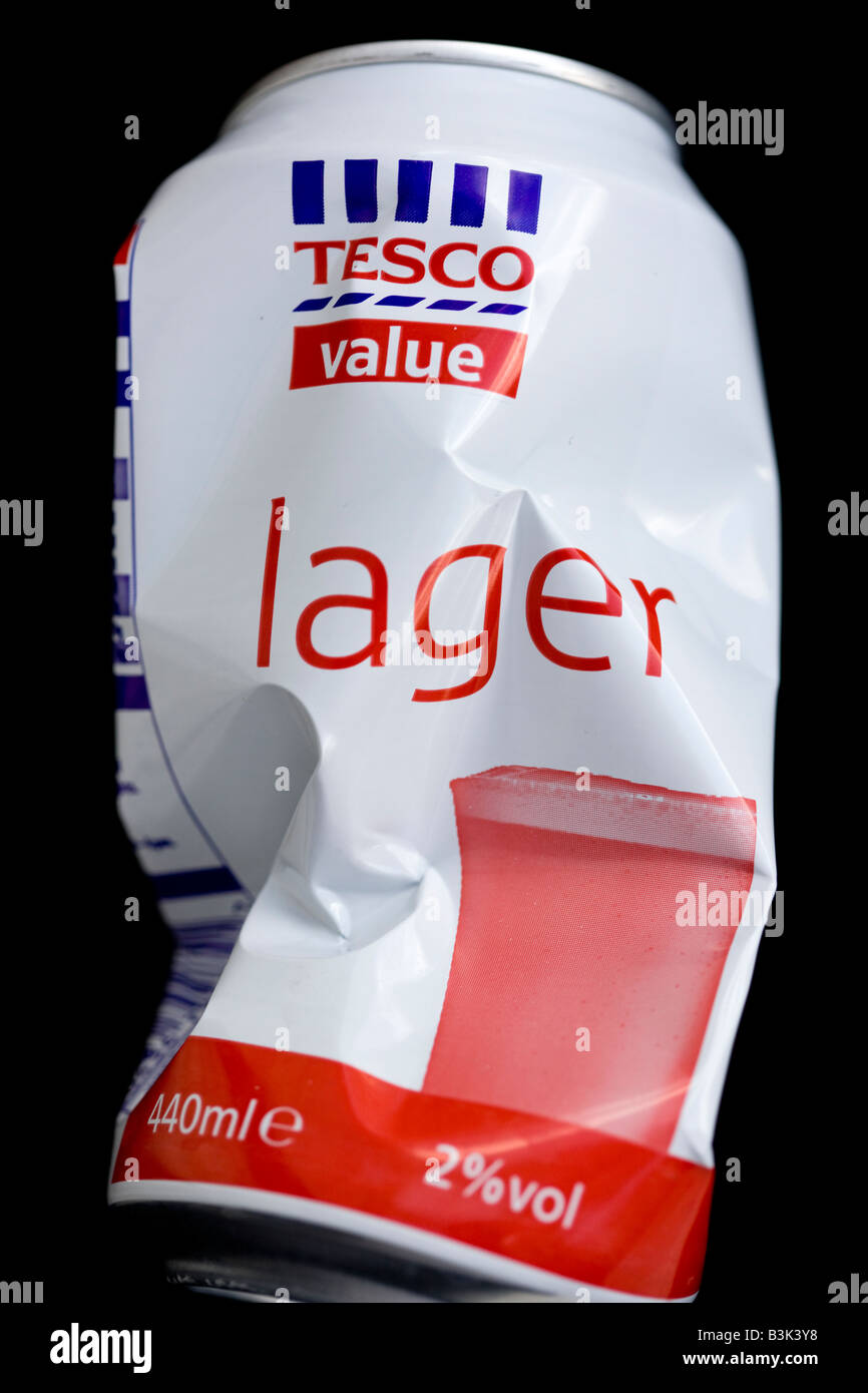 Can of Tesco Value Lager Stock Photo - Alamy