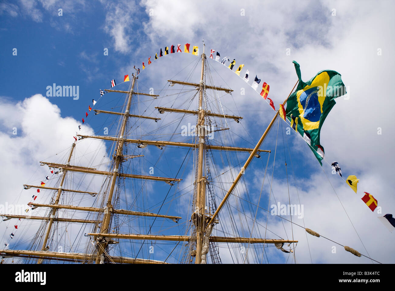 The Brazilian sailing ship the Cisne Branco at the Tall Ships race in ...