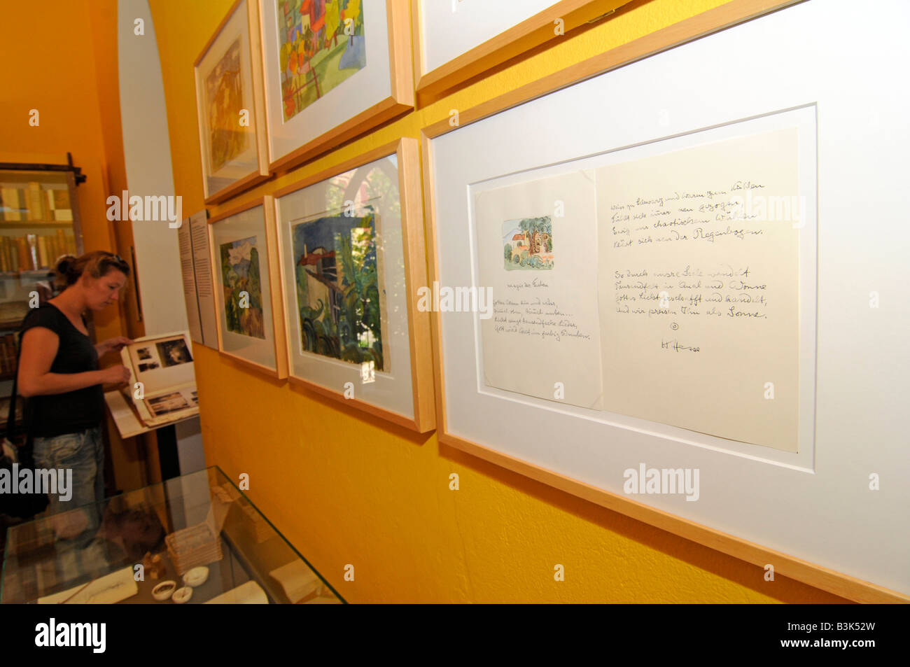 A visitor inside the museum dedicated to German writer Herman Hesse in ...