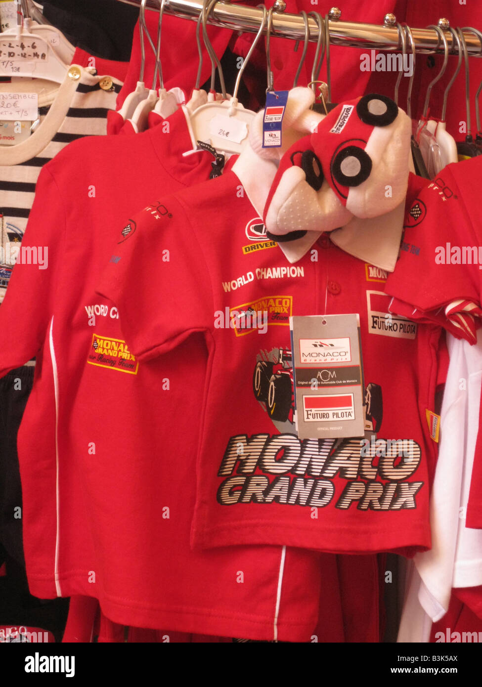 MONACO shop selling Grand Prix fashions Stock Photo - Alamy
