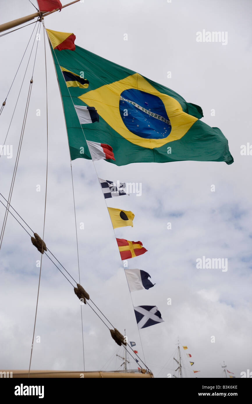 The Brazilian sailing ship the Cisne Branco at the Tall Ships race in ...