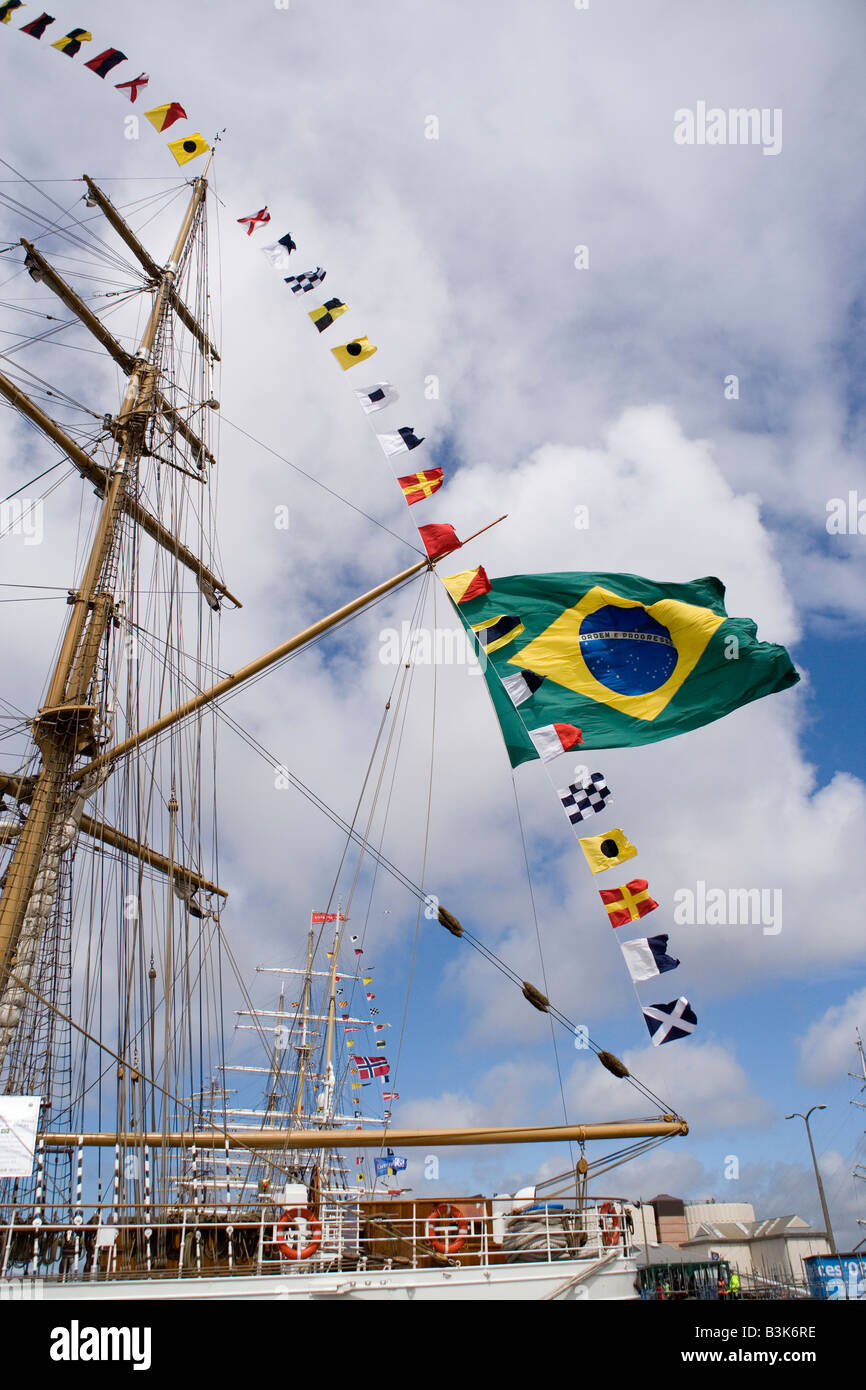 The Brazilian sailing ship the Cisne Branco at the Tall Ships race in ...