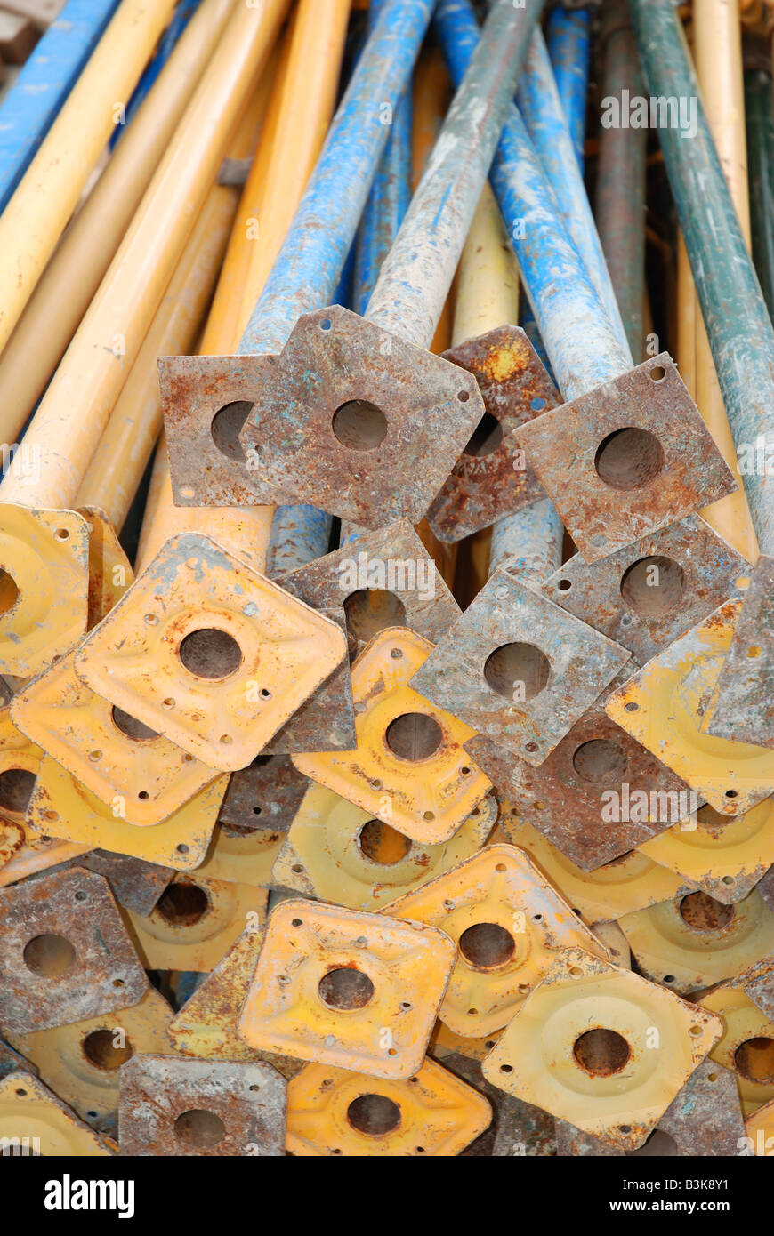 Scaffolding tubes piled up Stock Photo - Alamy