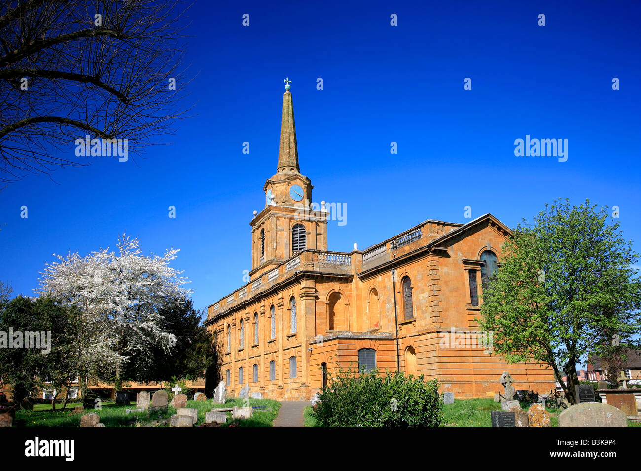 Landscape of Holy Cross Church Daventry town Northamptonshire County ...