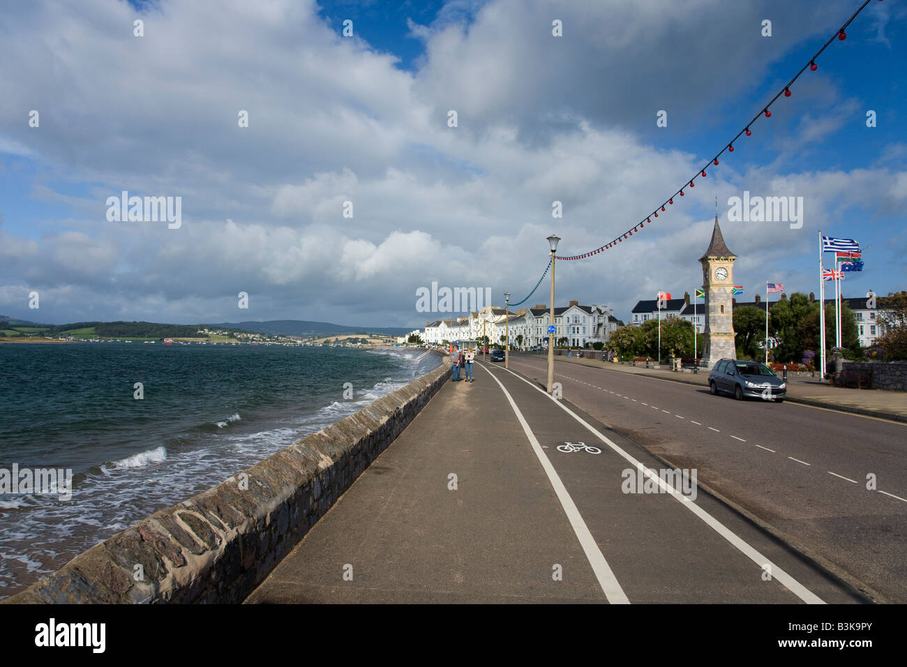 Exmouth seafront and promenade on a sunny summers day Devon England ...