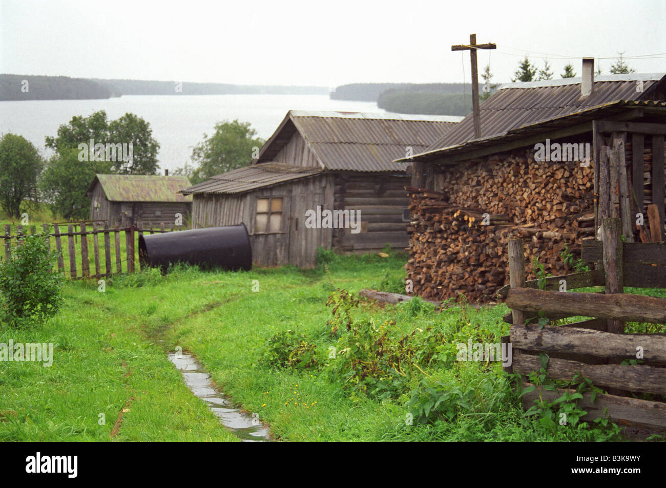 Wooden houses in a village in Russia Stock Photo - Alamy