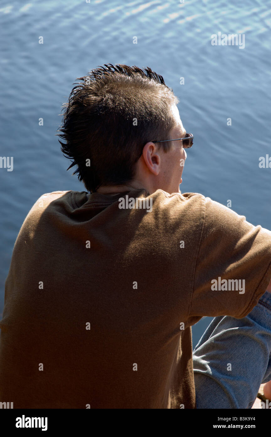 Young male with small mohawk hair style Stock Photo - Alamy