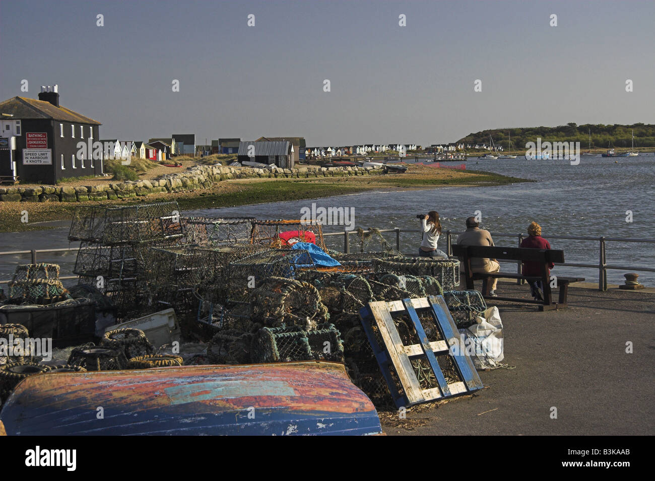 View over Hengistbury Head, from Mudeford Quay Ferry Landing Stock ...