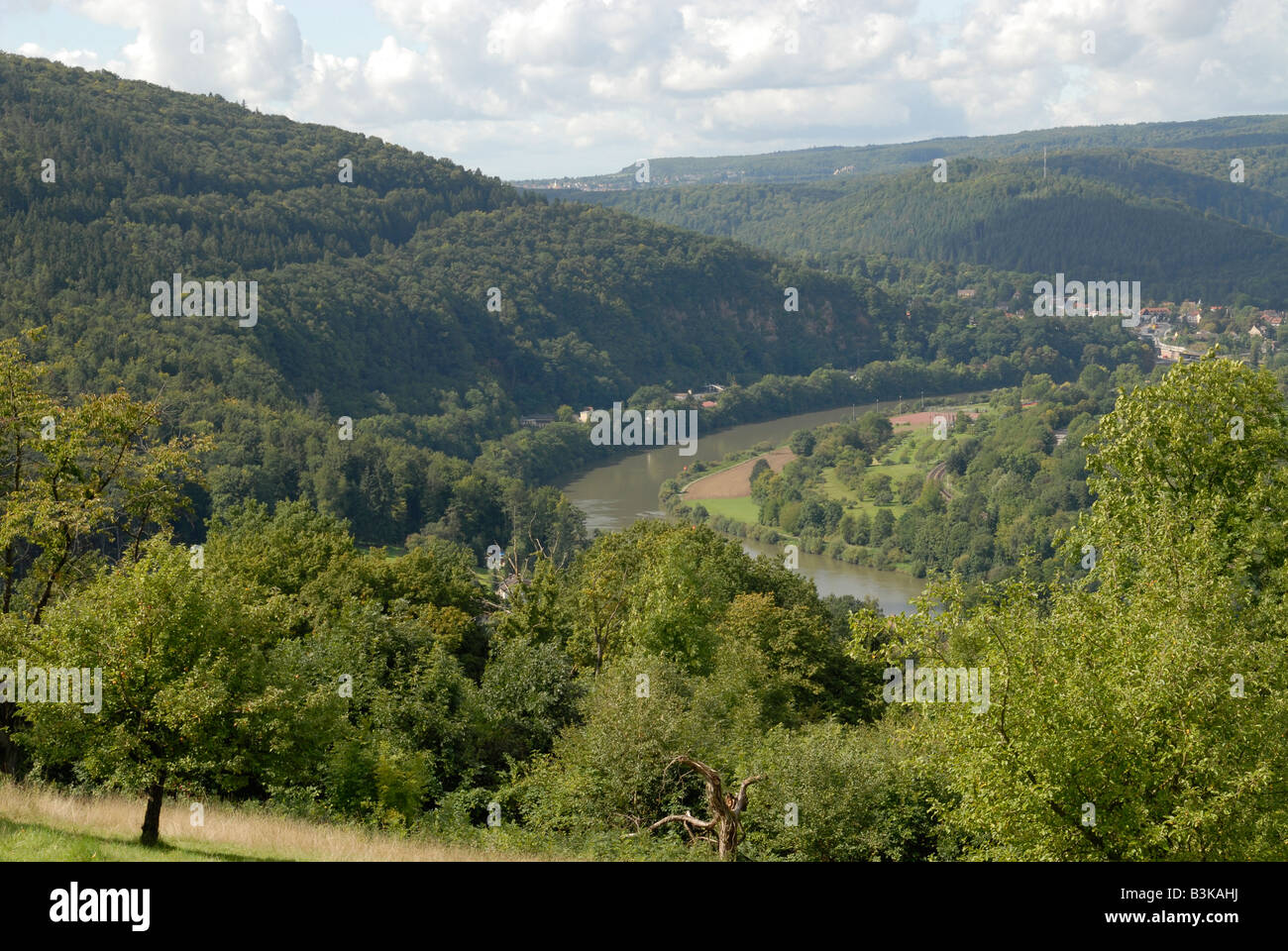 The valley of the river Neckar near Heidelberg as it can be seen from ...