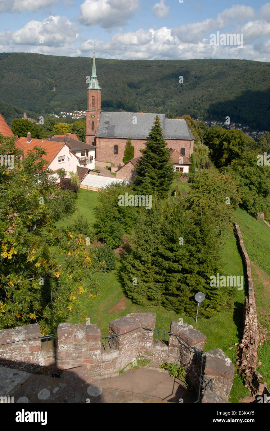 Feste Dilsberg above the River Neckar near Heidelberg, Germany Stock ...
