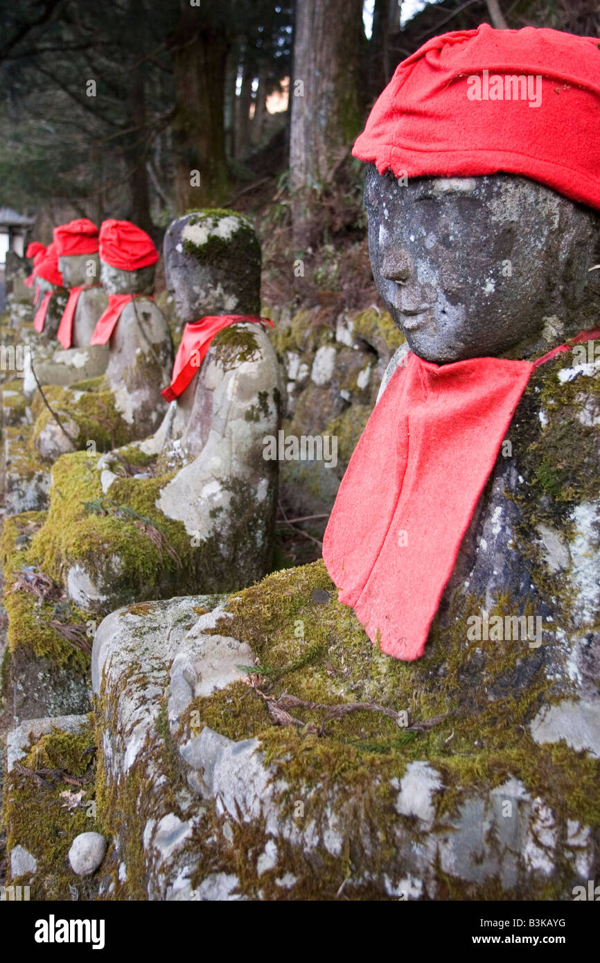 A row of Jizo statues in Nikko, Japan Stock Photo - Alamy