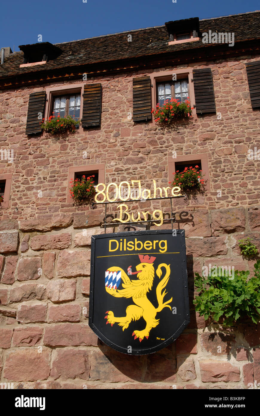 Emblem of Dilsberg made for the 800th anniversary of the town located ...