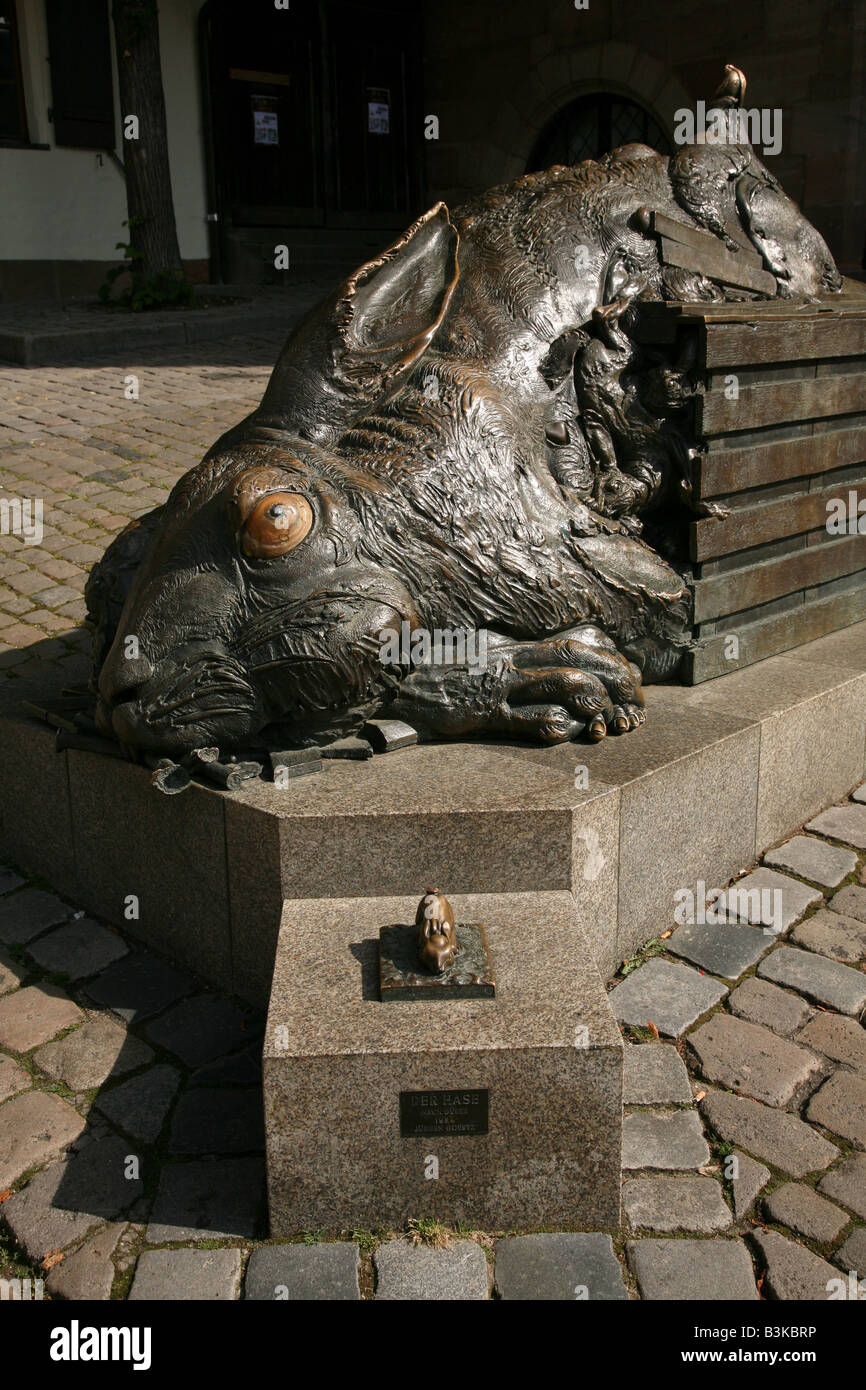 Albrecht Durer s Hare by Jurgen Goetz in Nuremberg Germany Stock Photo ...