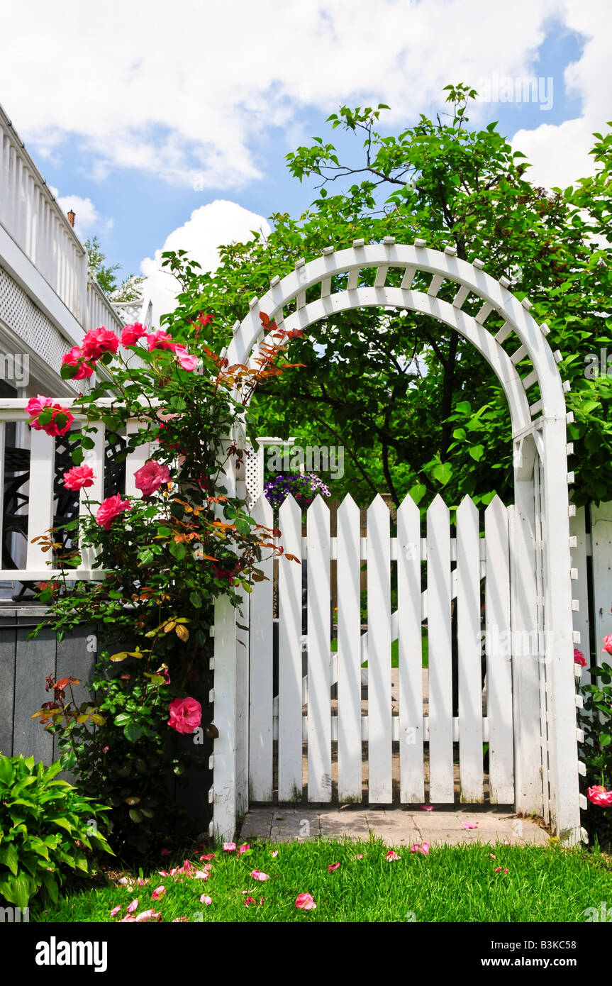 Roses arbor garden trellis hi-res stock photography and images - Alamy